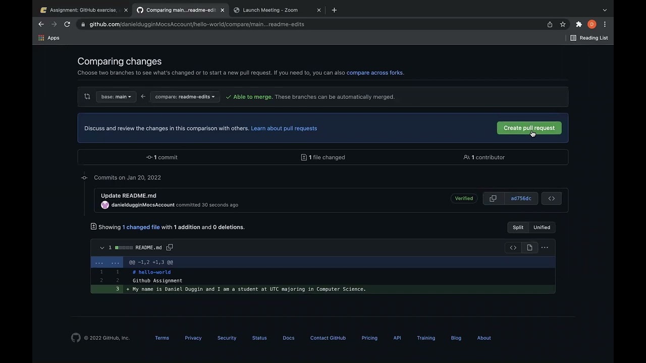Github Assignment CPSC 2100