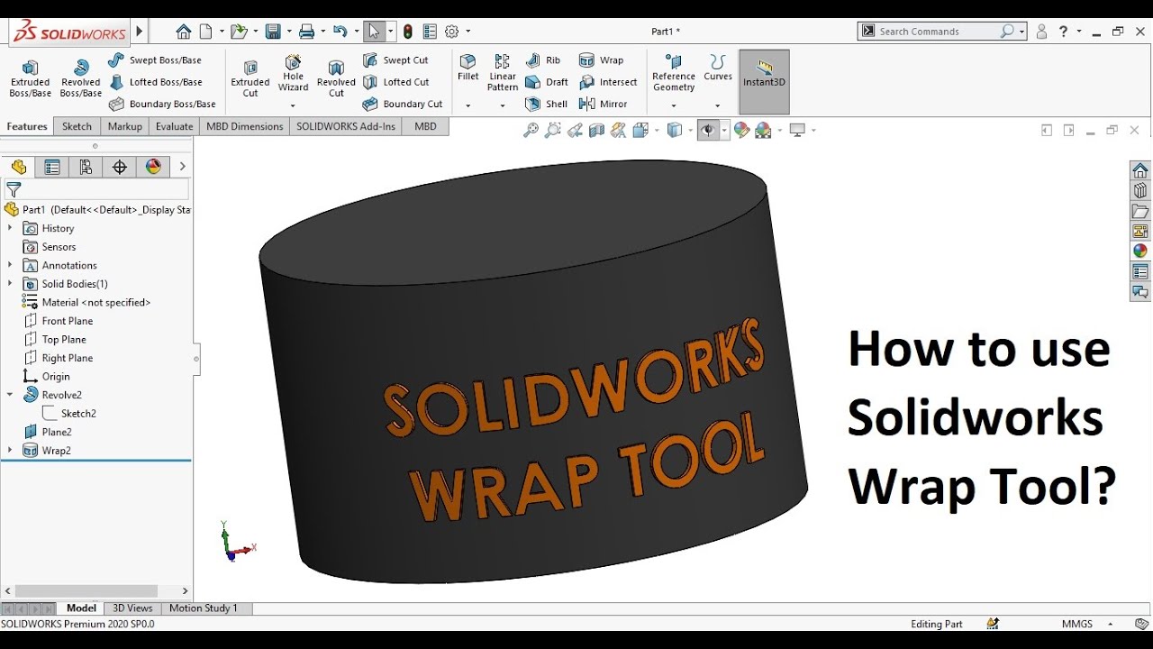 Solidworks Tips 63| How to use Wrap Feature?