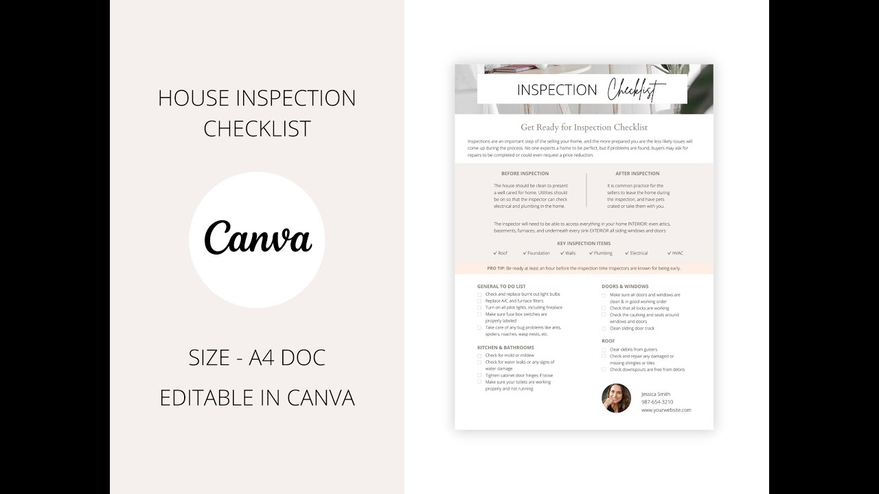 Editable House Inspection Checklist Template