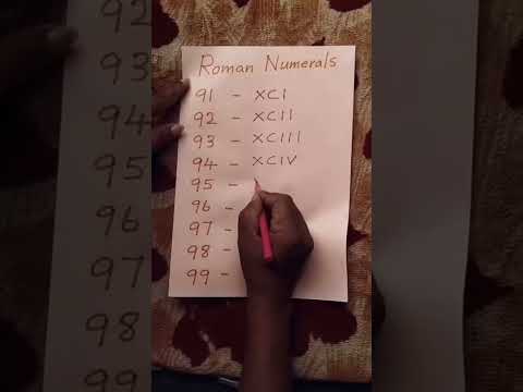 Roman Numerals (XCI -XCIX)