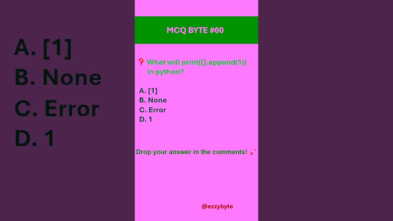 Don’t Get Fooled by This Python List Question! #python #mcqs #ezzybyte