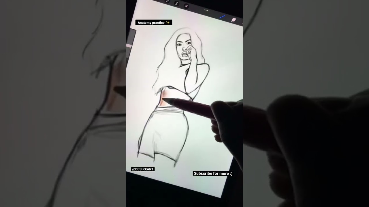 ANATOMY PRACTICE DRAWING ✨ #digitalart #shorts #artist