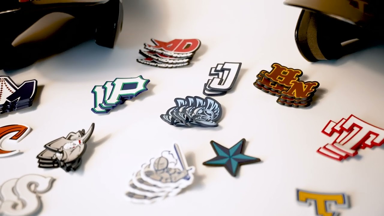 3D Raised Batting Helmet Decals