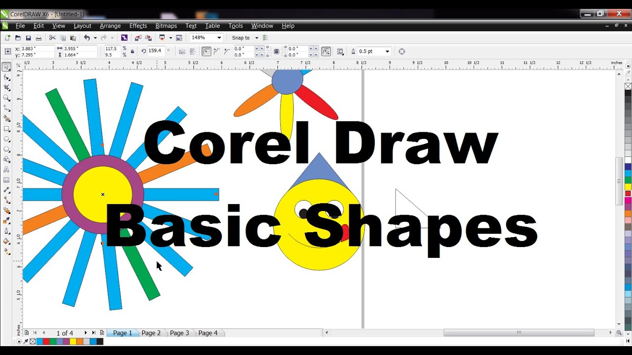 Coreldraw Tutorial For Beginners(Introduction & Basic Shapes) - Part 1