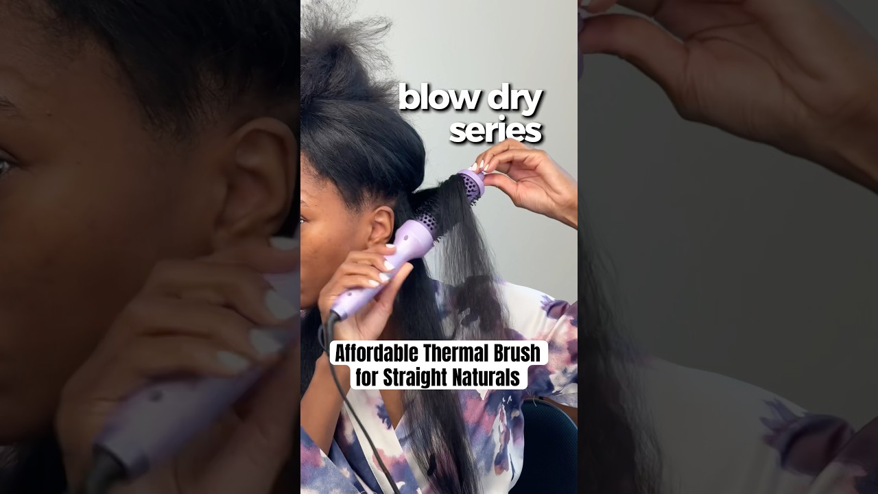 Affordable Thermal Brush Review for Straight Naturals #curlyhair #beautyblowout