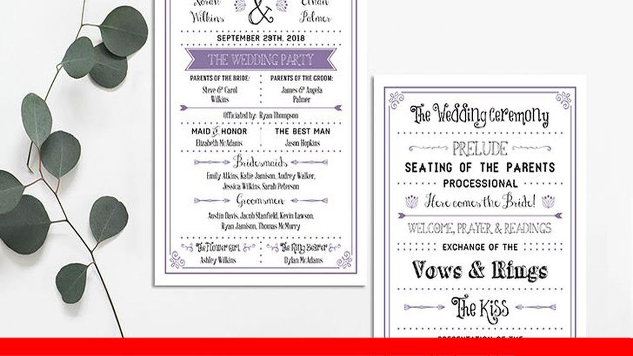 Free Wedding Program Templates 🛋️