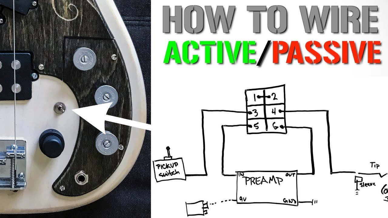 How to wire an Active/Passive Bypass Switch for a Bass Preamp