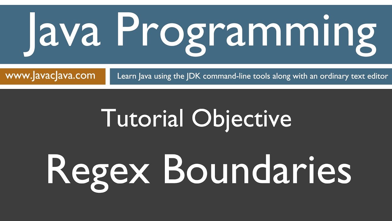 Learn Java Programming - Regex Boundaries Tutorial