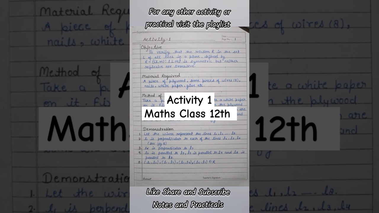 Class 12 Maths Lab Activity 1 Solution// Maths Lab Practical Class 12// #mathsactivity  #maths