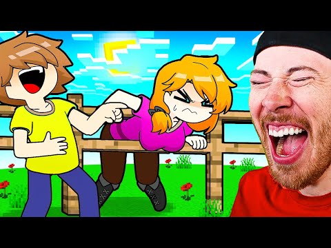 Reacting to The Adventure of Alex and Steve Minecraft Animations! (Funny)