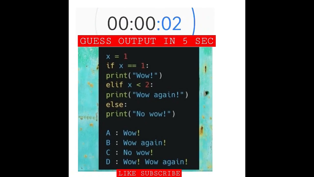 PYTHON CODE QUIZ 0️⃣ |  #python #pythoncode #blockchain #machinelearning #iot #java #ai #python3