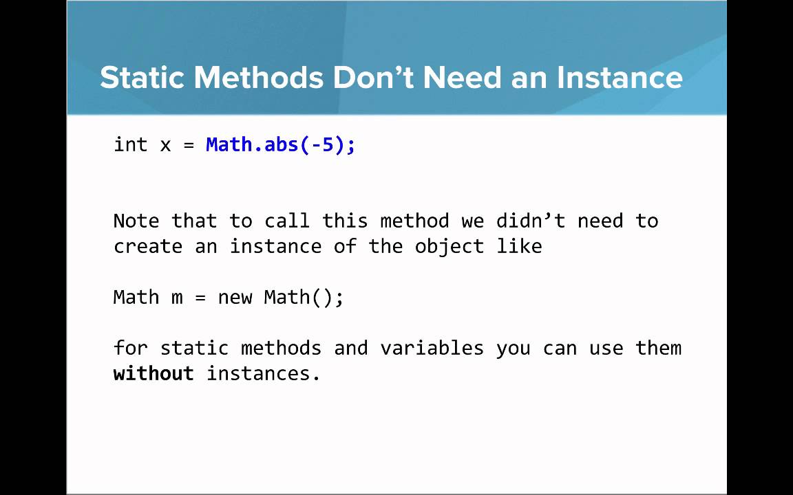 Class Methods and Class Variables