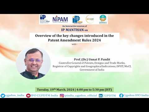 IP Manthan - Overview of the key changes introduced in the Patent Amendment Rules 2024 #Ipmanthan