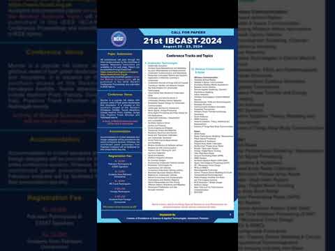 🔵 21st IBCAST 2024: International Bhurban Conference on Applied Sciences & Technology