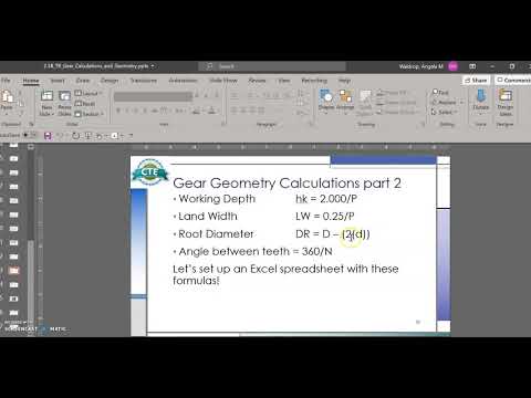 EC2 Gear Geometry Calcs