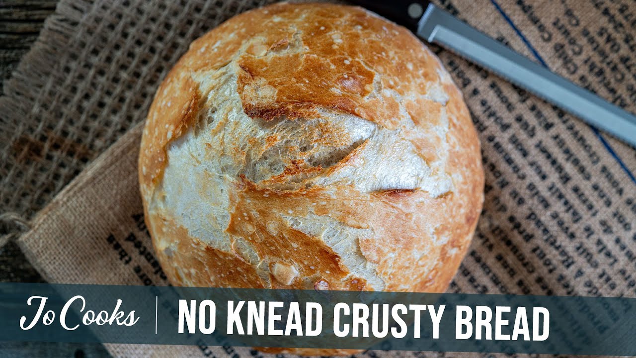 No Knead Dutch Oven Crusty Bread | JoCooks.com