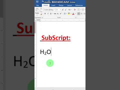 SubScript in MS Excel