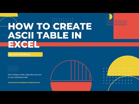 How to Create ASCII Table in Excel – Tech Solutions