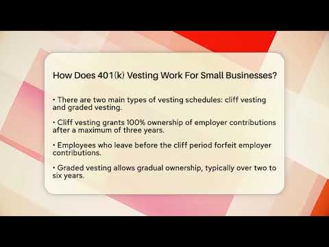 How Does 401(k) Vesting Work For Small Businesses? - Learn About Economics