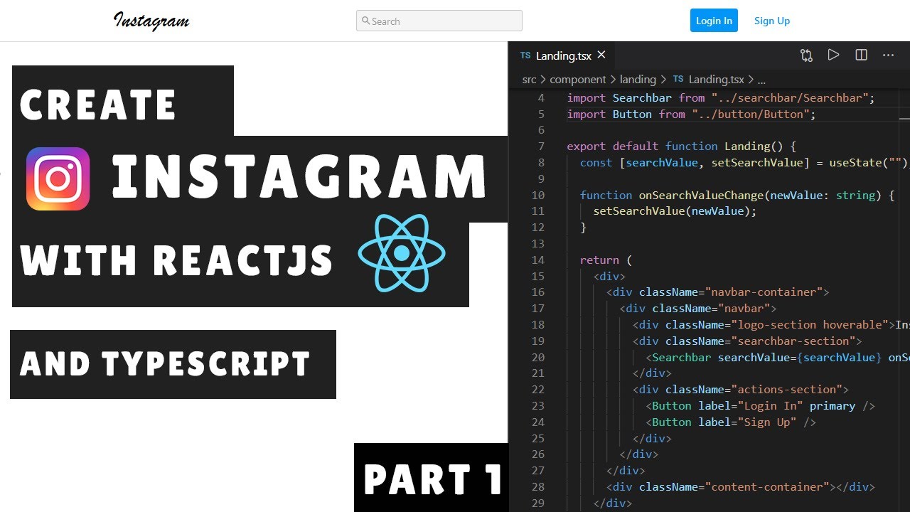 Creating Instagram UI with ReactJS - Part 1: Navigation Bar