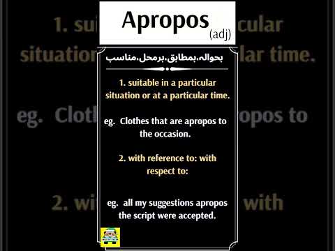 Apropos | Learn Advanced English Vocabulary