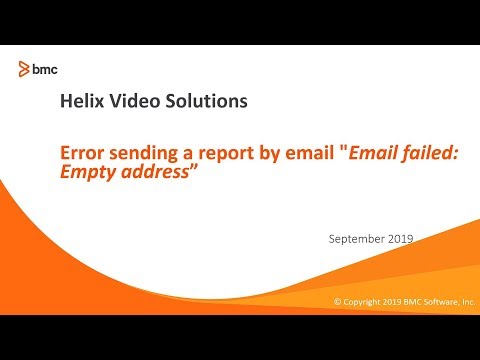 BMC Smart Reporting: Error sending a report by email "Email failed: Empty address"