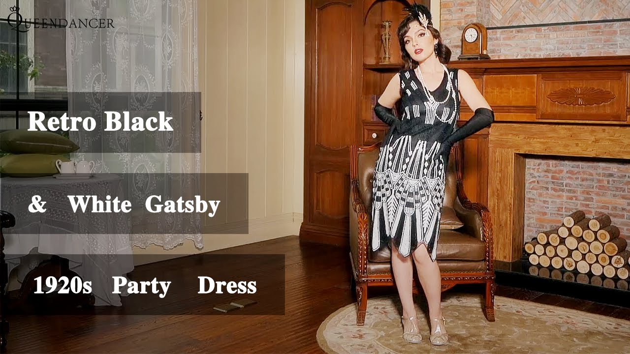 Luxurious Mid-Length 1920s Gold Gatsby 1920s Party Dress | Queendancer