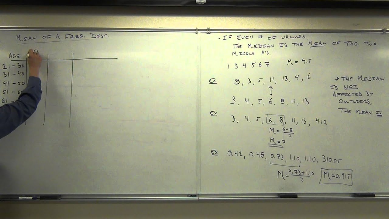 Statistics Lecture 3.2: Finding the Center of a Data Set.  Mean, Median, Mode