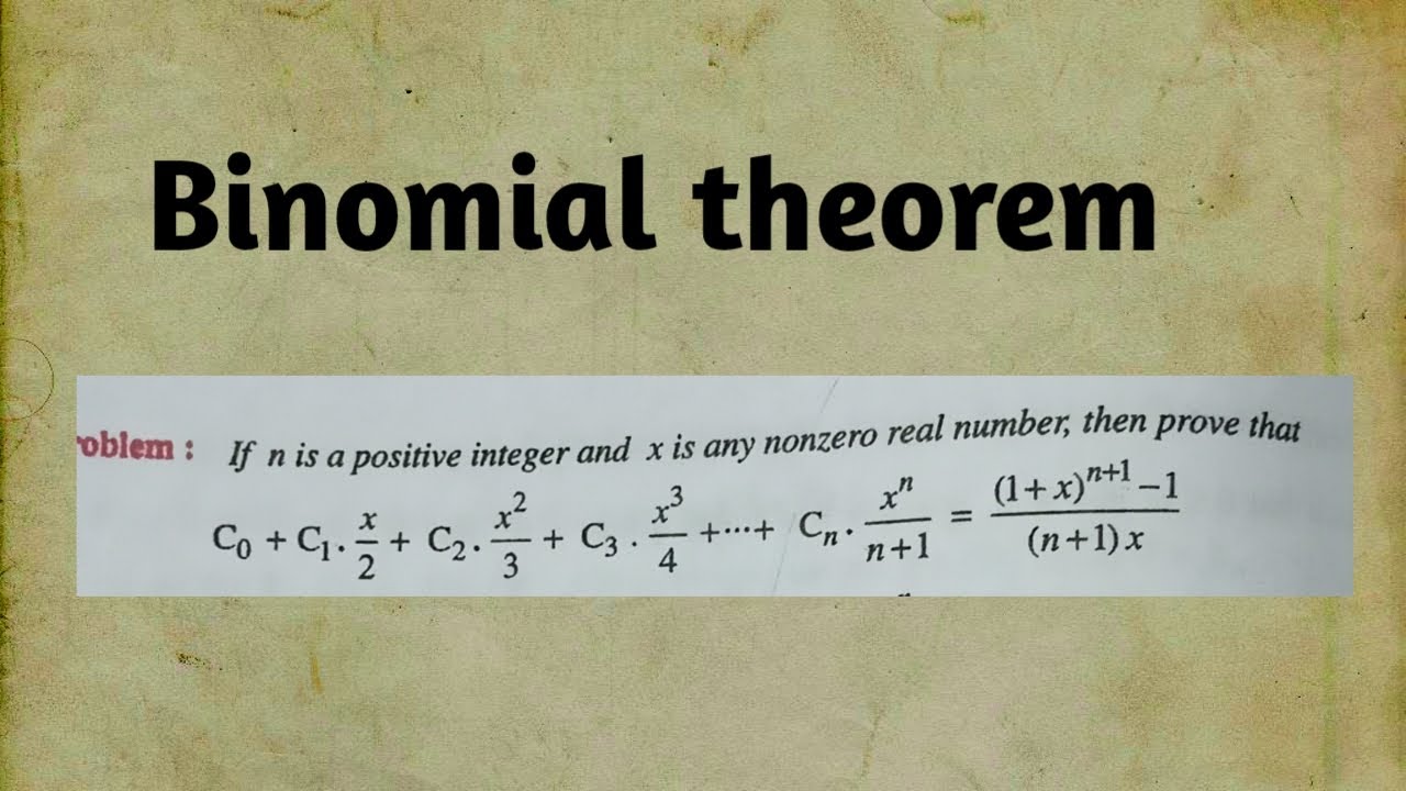 Binomial theorem 7 marks problems @sri math world