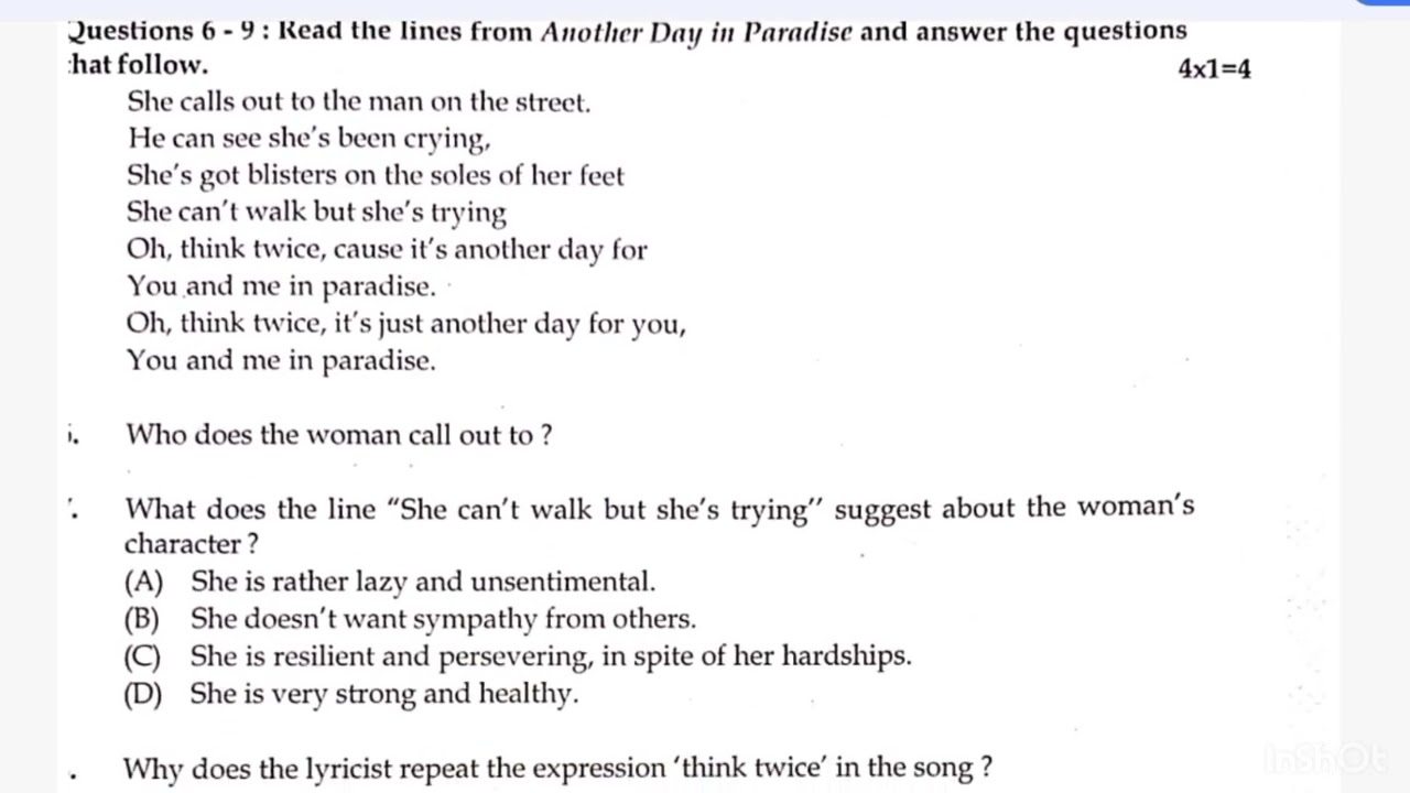 Today's SSLC public exam 2026 english Answer key