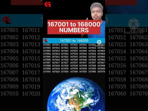 167001 से 168000 numbers सीखे youtube पर "2025🔥#shorts #youtubeshorts #trending #gklearn