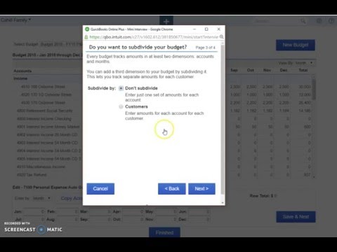 QuickBooks® Online New Budget Setup