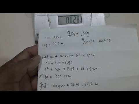 kawat ukuran 2mm email tembaga 1kilogram panjang berapa meter?