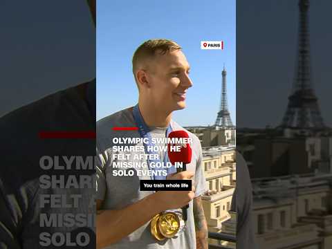 Olympic swimmer shares how he felt after missing gold in solo events