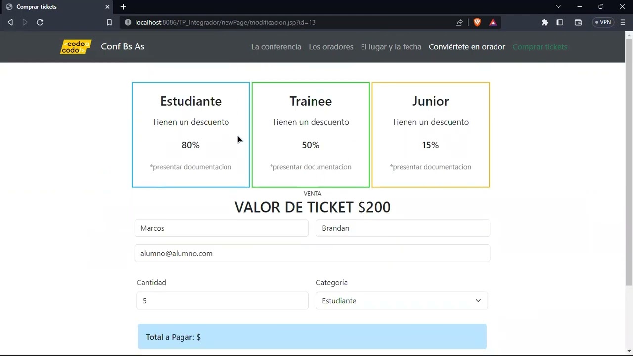 Trabajo Practico Integrador - CODO A CODO