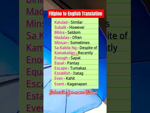 Useful Filipino to English Translation #learning #tagalogenglishtra #learning #educationalvideo