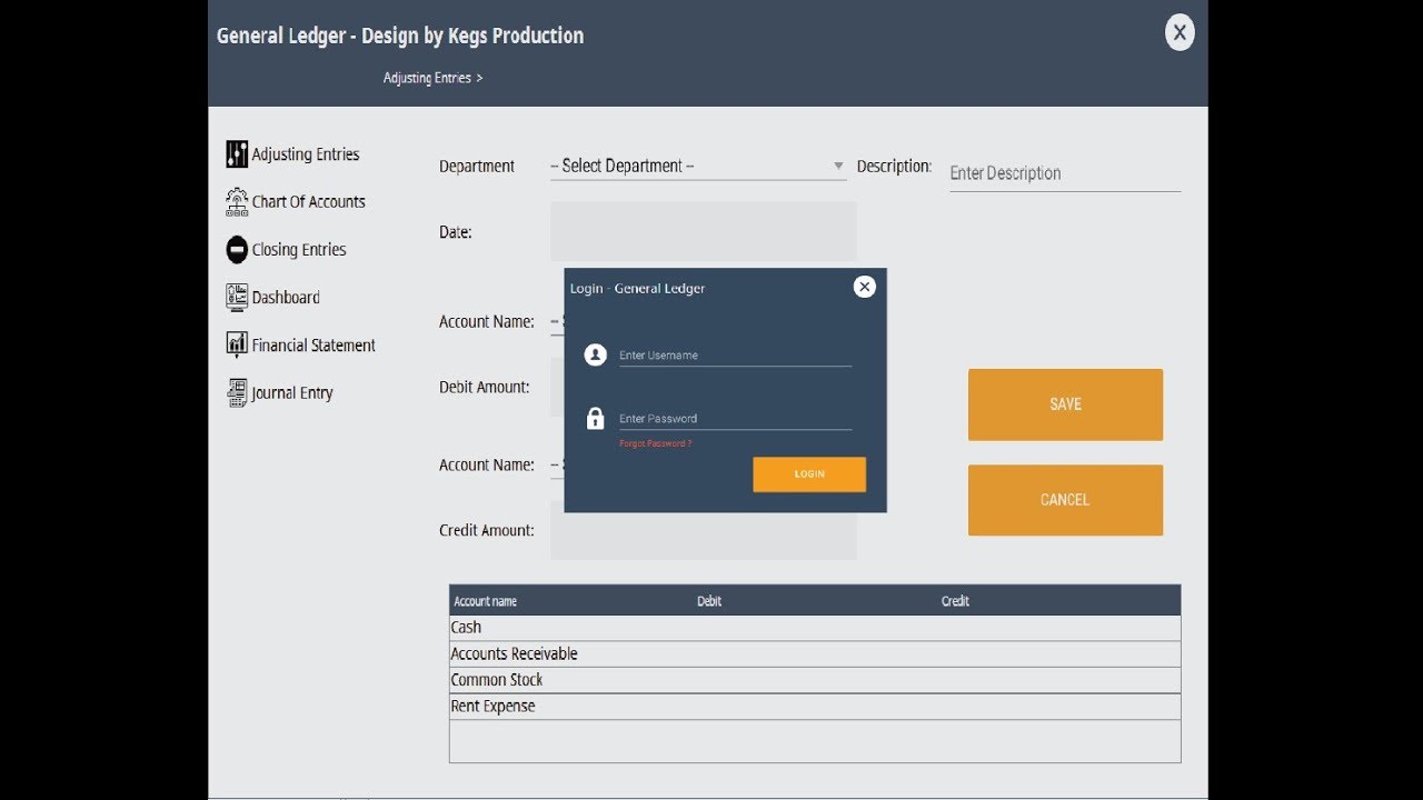 Java NetBeans - General Ledger modern UI Design  (Login & mainform)