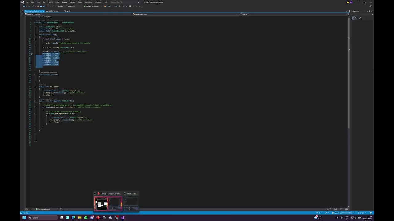 Programming - Dice 2D, Dice Game