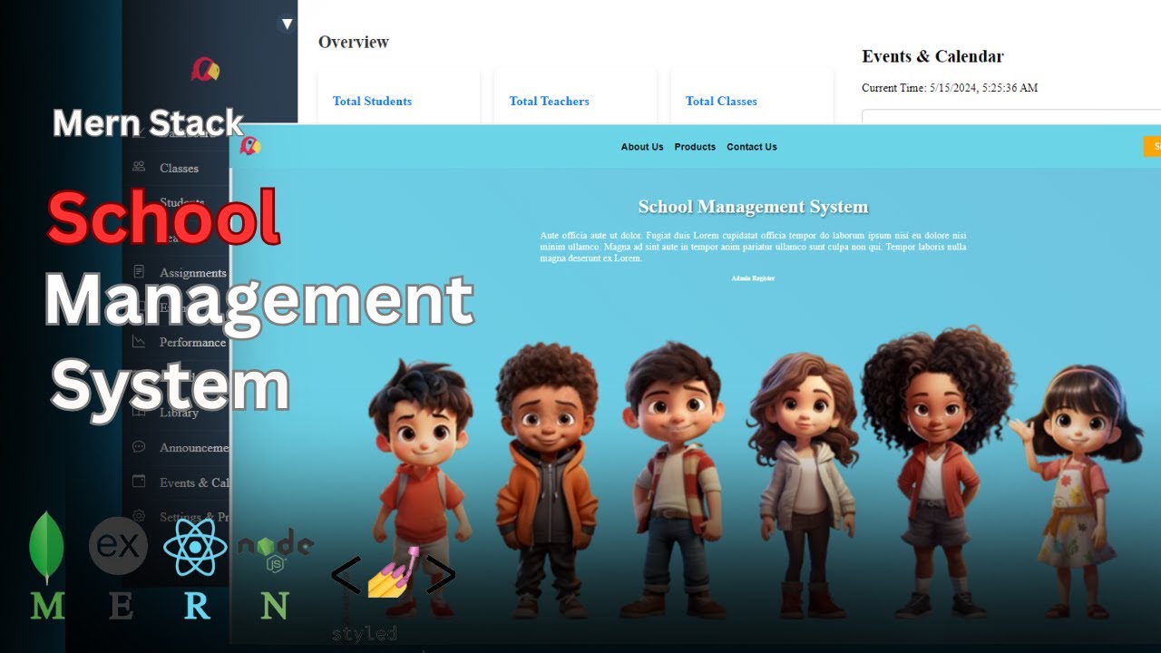 Mern Stack School Management System with React, Node, MongoDB, Express and Styled Components.