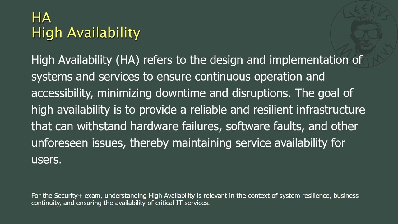 HA - High Availability