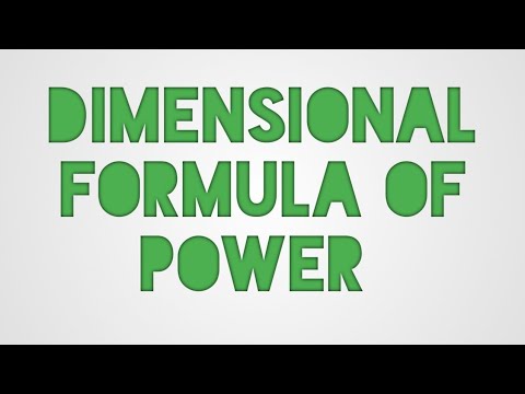 Dimensional formula of Power || Vara Lakshmi's Physics Classes