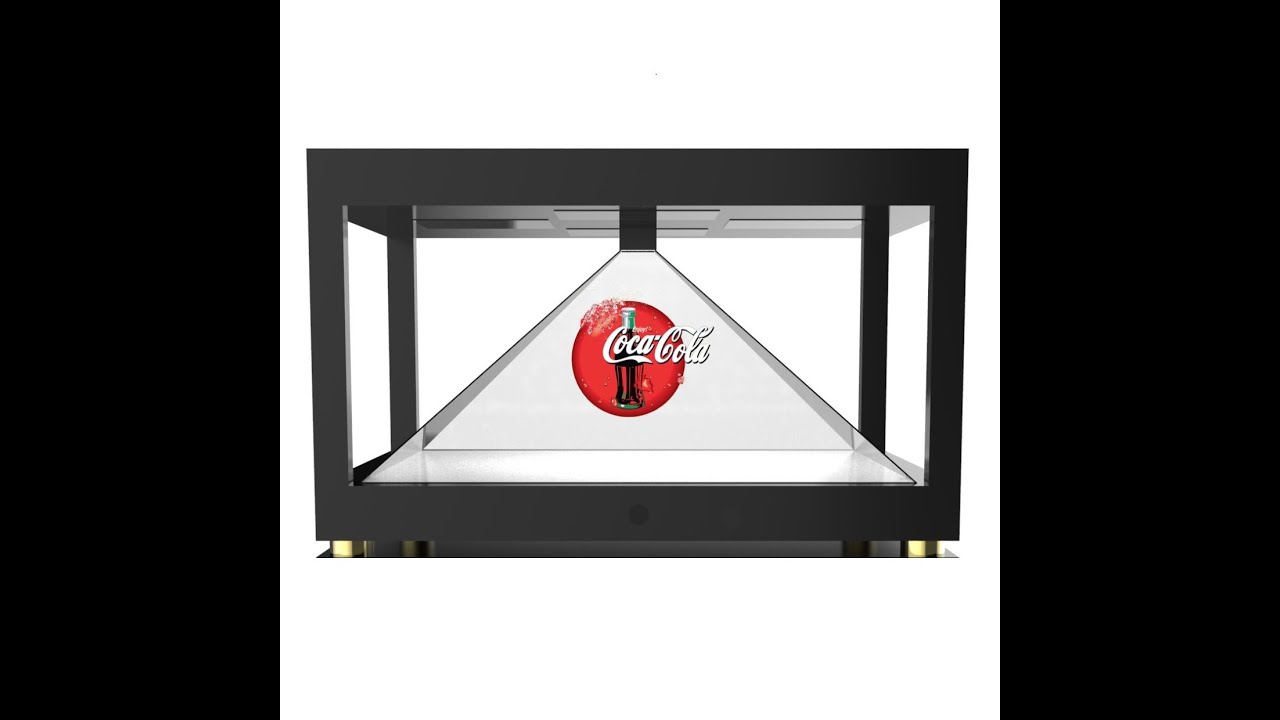 360° 3d hologram pyramid display showcase holographic advertising player