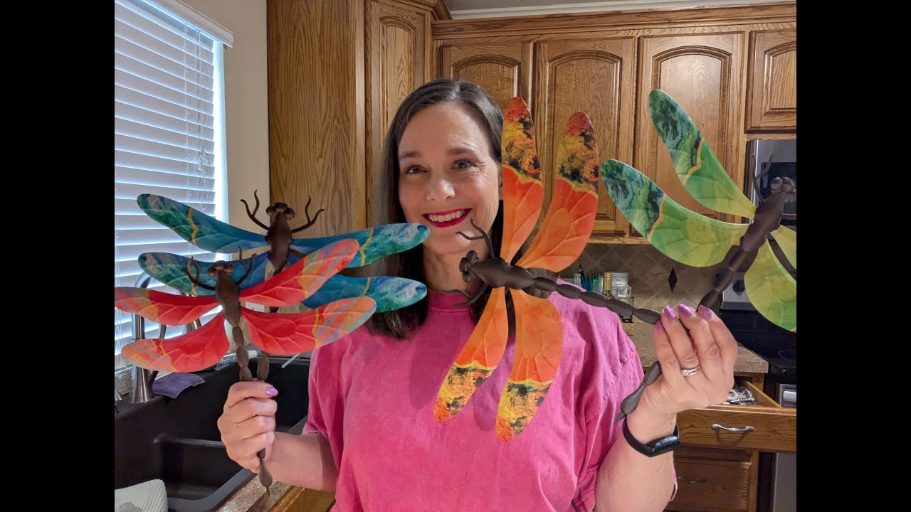 Dragon fly decorations #ad #dragonfly #yard art