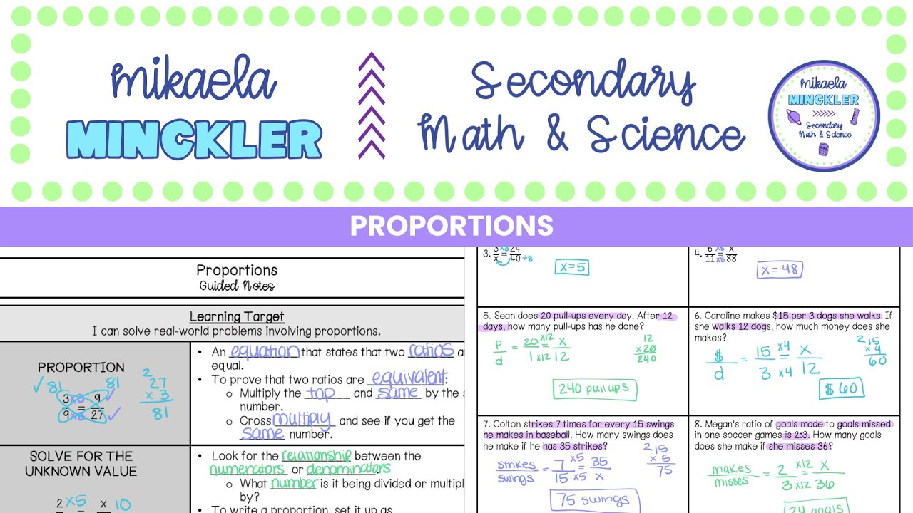 Proportions Guided Notes Lesson | 6th Grade Math