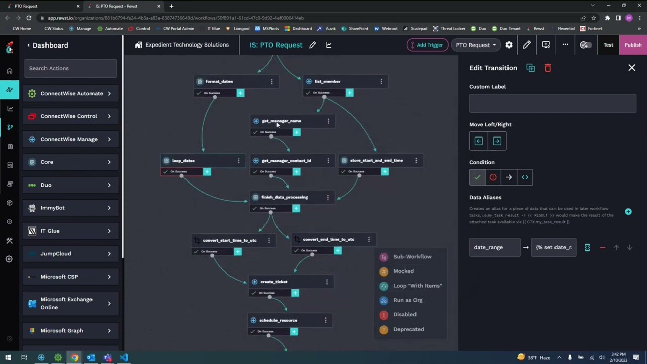 Automated PTO request process in Rewst - Rewst