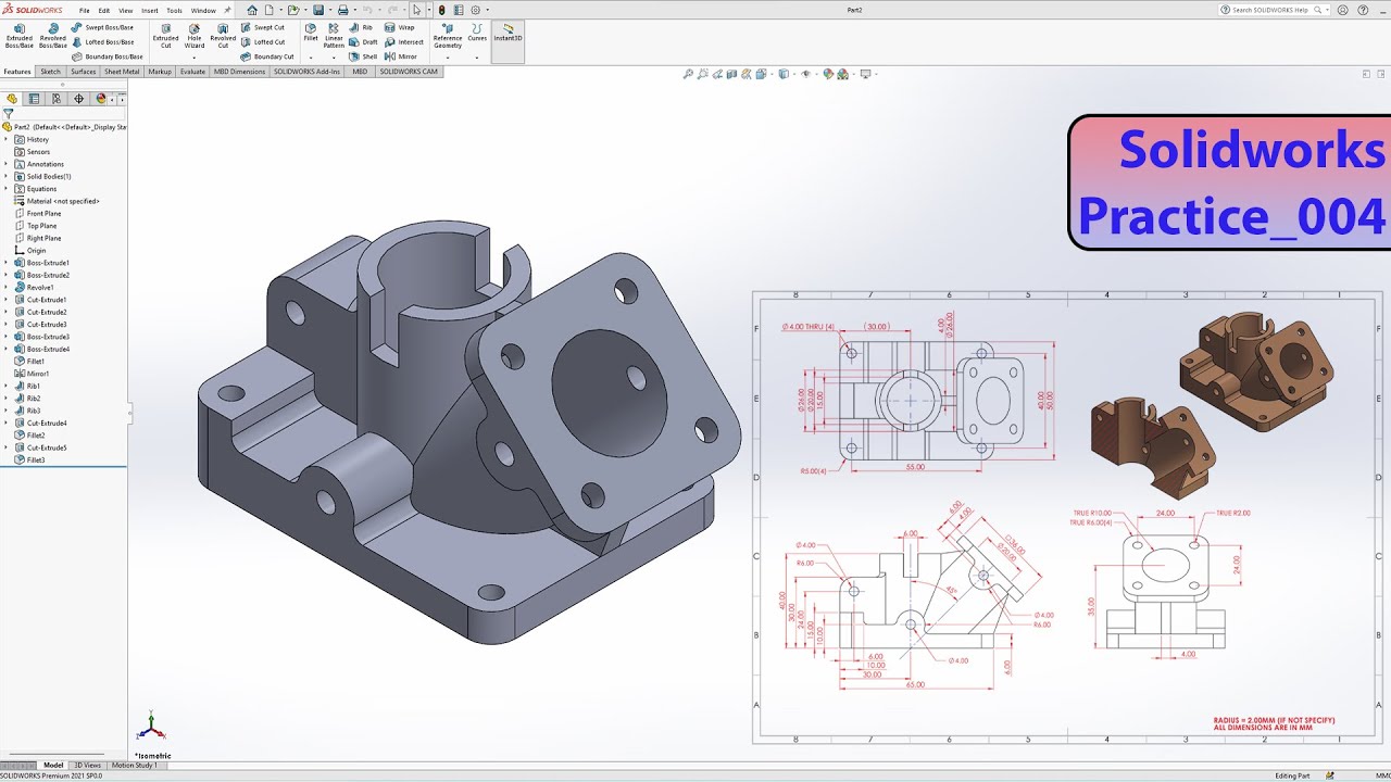 PRACTICE - 004 | SOLIDWORKS TUTORIAL|