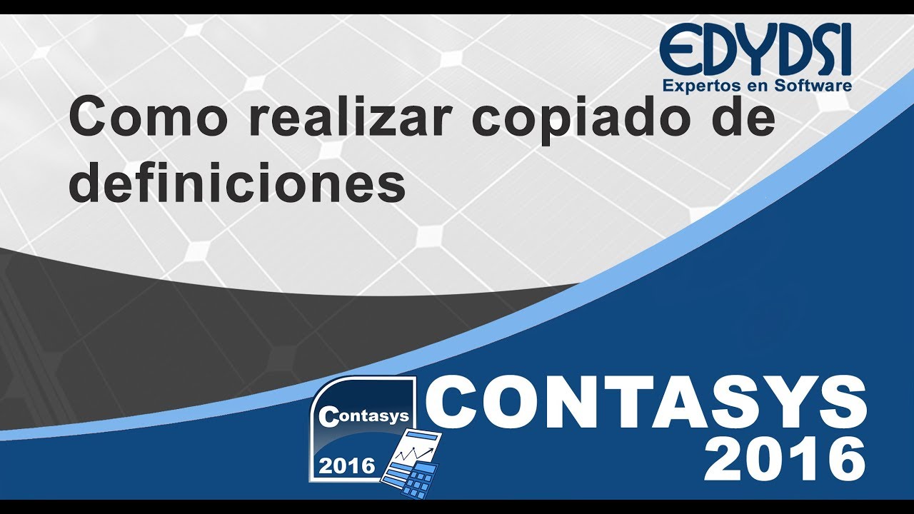HowTo CONTASYS 2016, Copiado de definiciones