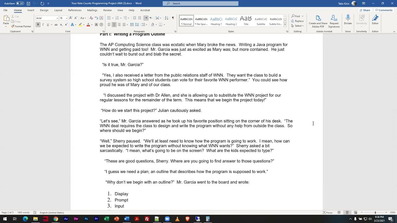 Java Programming 1 - Your Vote Counts Preview - Spring 2021