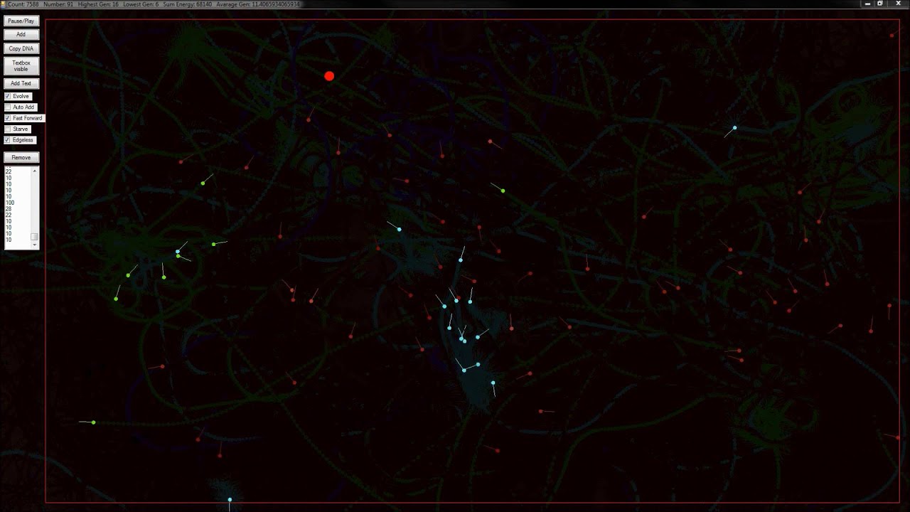 AI Simulation (Genetic algorithm with Neural networks)