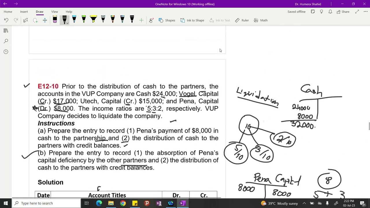 Chapter No12 Exercises | Part No 2 | Accounting for Partnerships | Liquidation #partnership